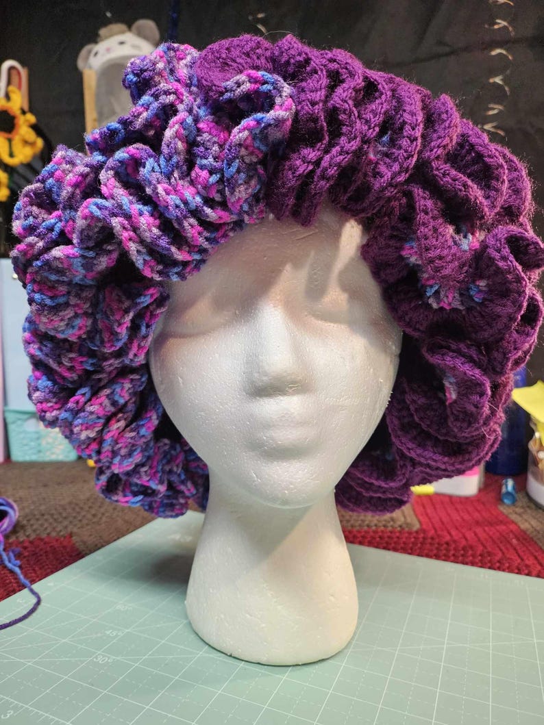 Crochet Ruffle Hat, Wavy Beanie Pattern - Etsy