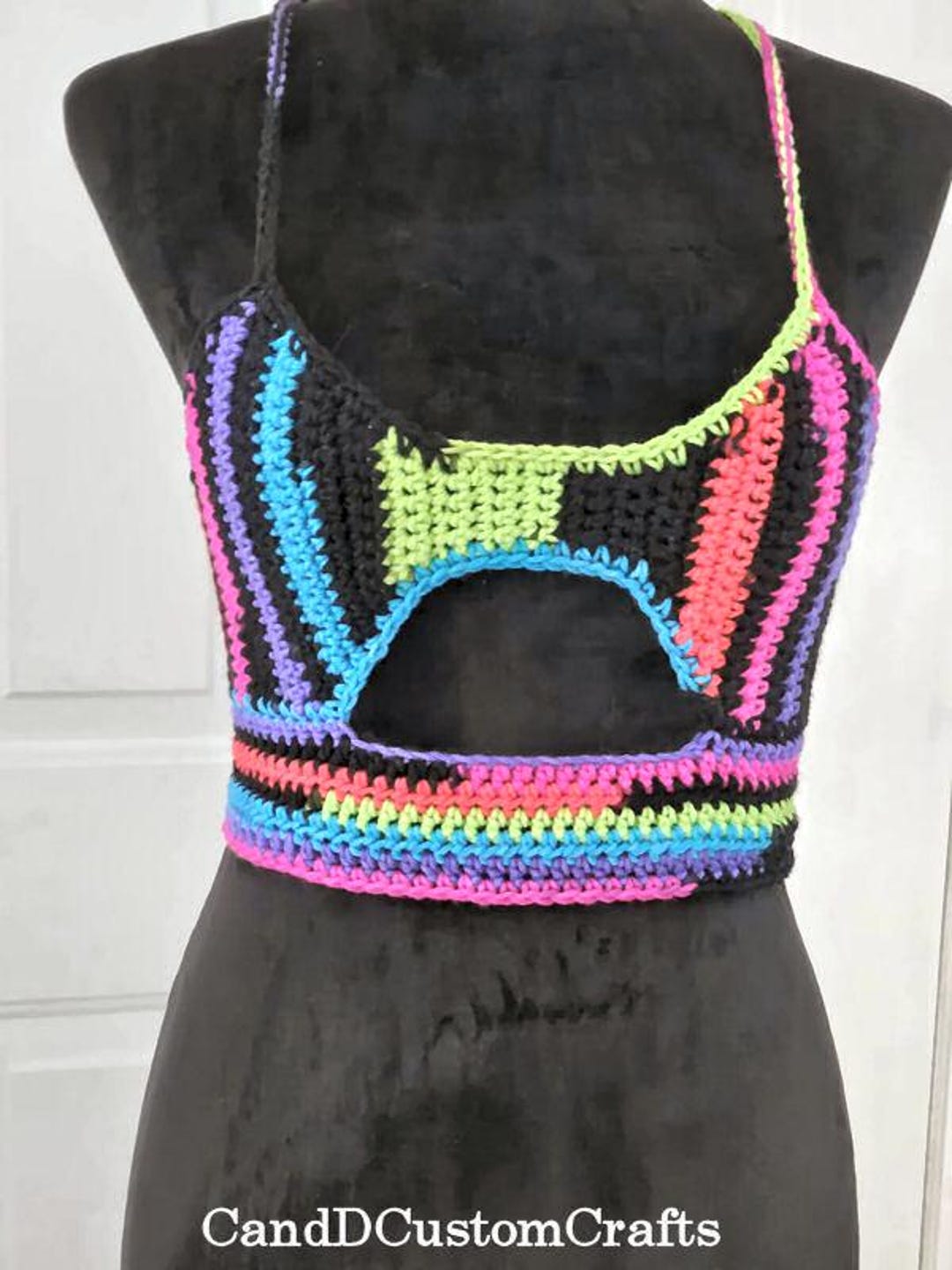 Women's Rainbow Peek A Boo Halter, Crop Top, Summer Fashion Pride - Etsy