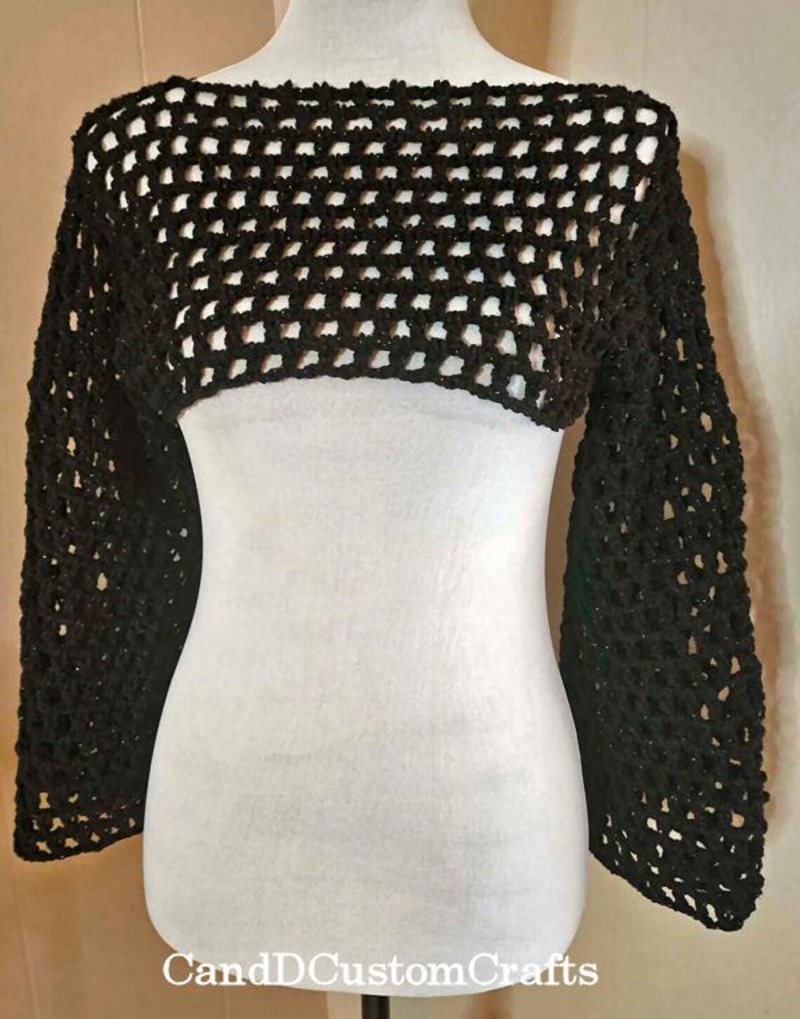 Plus Size, Crochet Bolero, Shrug, Mesh Over Shirt, Cover Up - Etsy