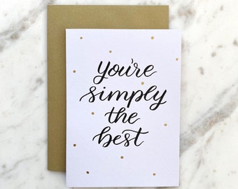 You're the Best Thank You Card, Simply the Best Greeting Card, Birthday ...