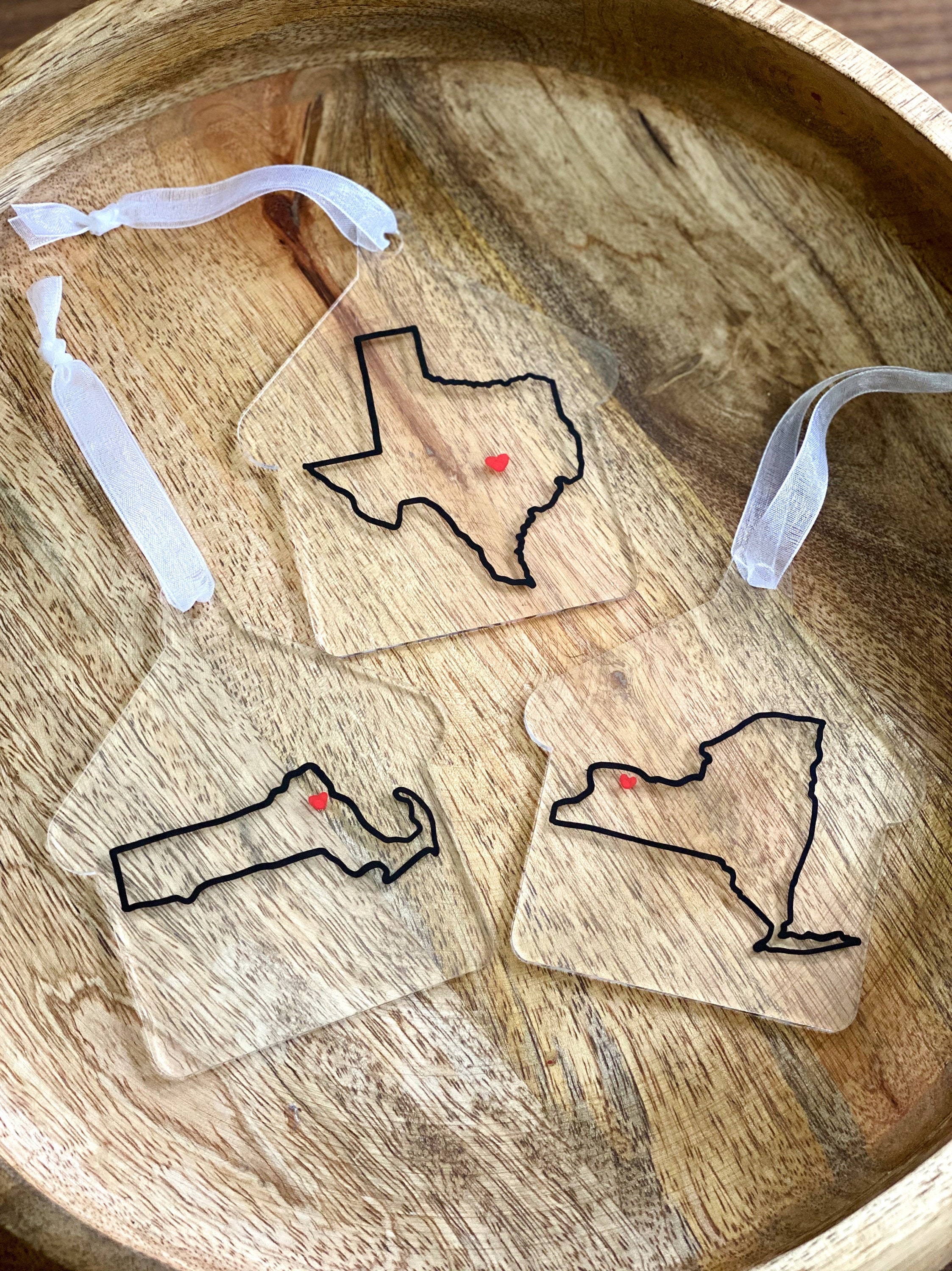 Custom State Outline Ornament Country Outline Ornament | Etsy