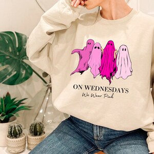Pink Ghosts, We Wear Pink on Wednesdays, Oversized Vintage Halloween ...