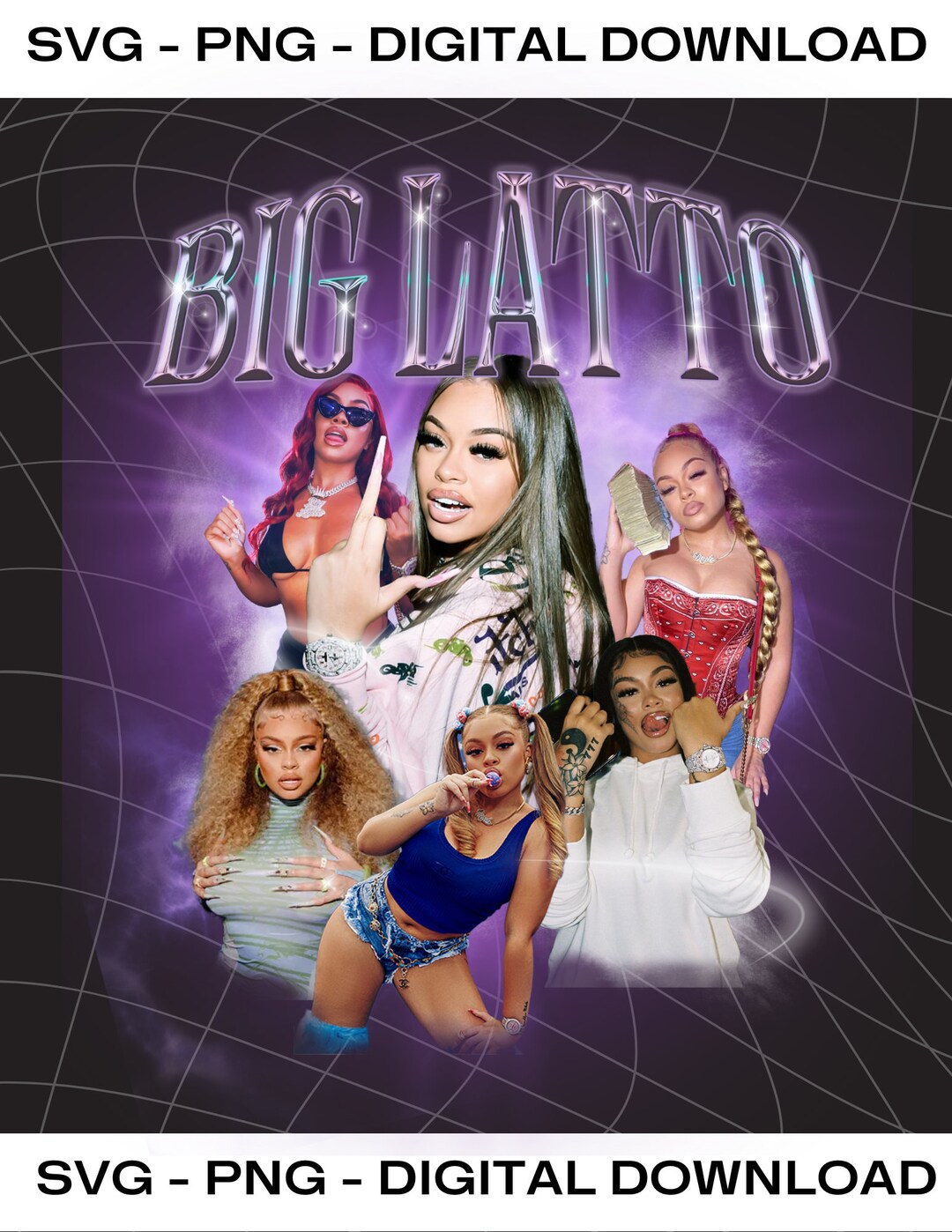 Latto, Rapper Svg Png Digital Download, Big Latto, Music Vintage Retro ...