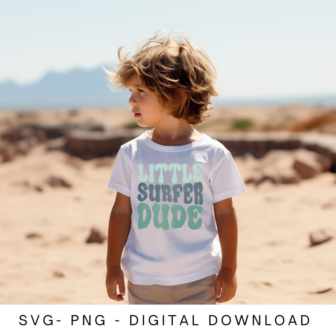 Little Surfer Dude, Digital Download, Kids Summer Shirt Design, Dtf ...