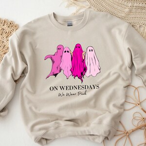 Pink Ghosts, We Wear Pink on Wednesdays, Oversized Vintage Halloween ...