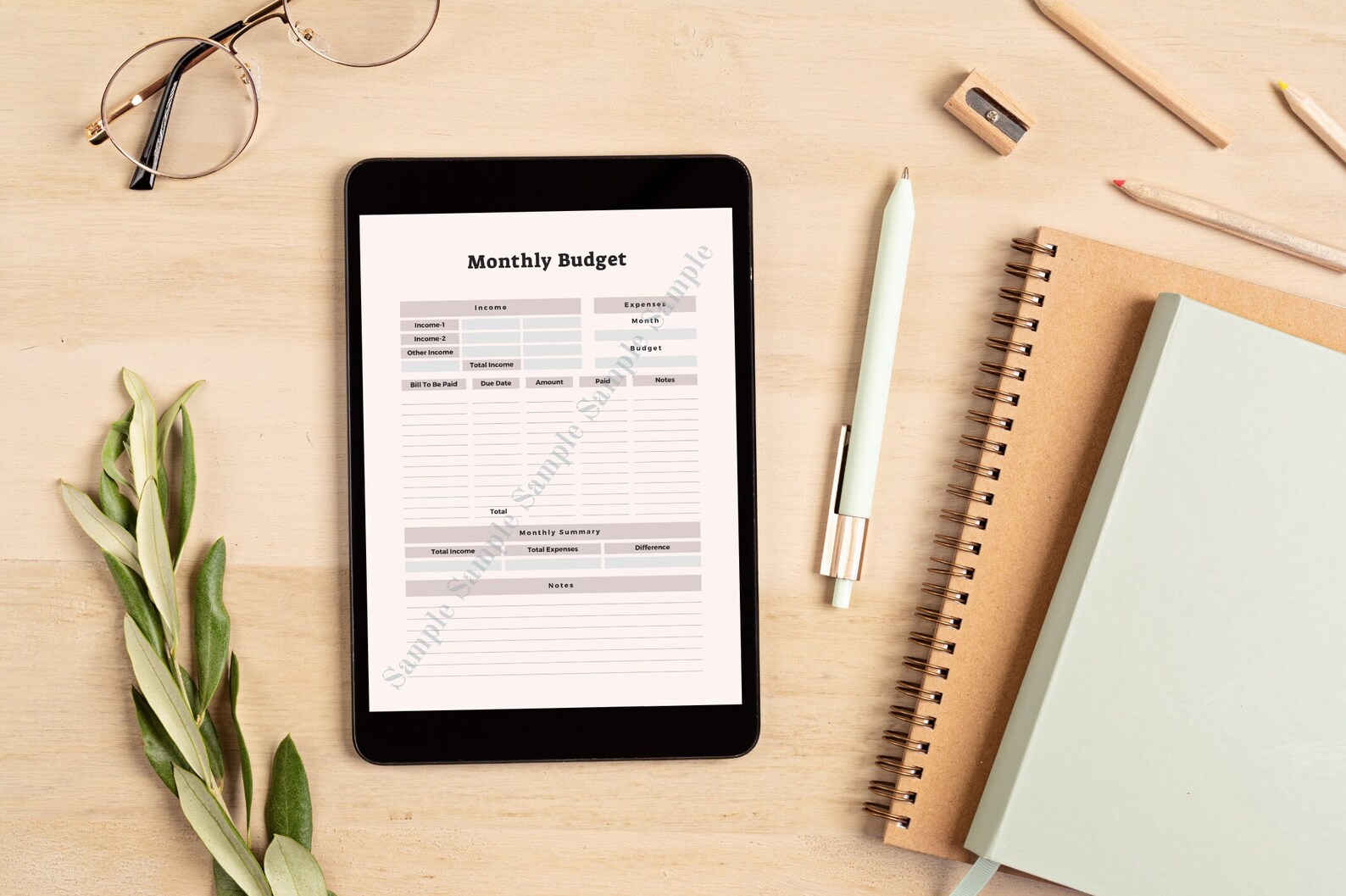 Digital Monthly Budget Planner Printable Digital Download - Etsy