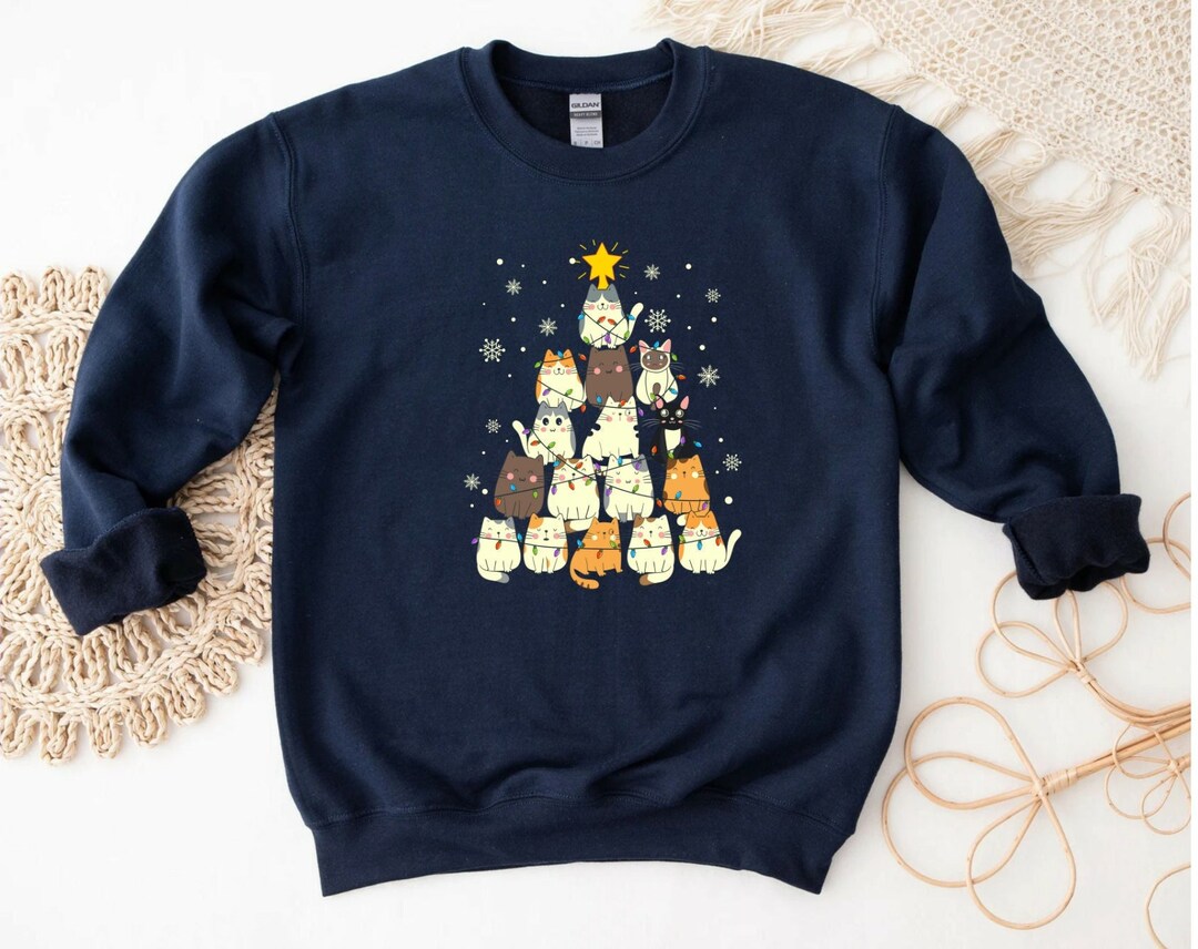 Cats Christmas Sweater Ugly Tacky Christmas Party Top Cat - Etsy