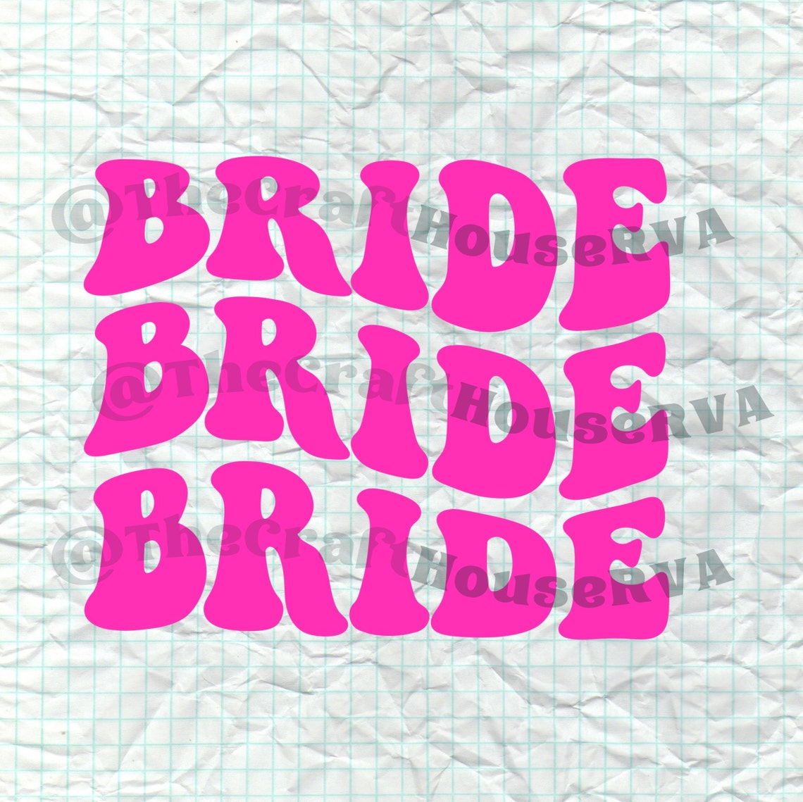 Bride, Wavy Text, SVG PNG Digital Download, Retro Font Stacked Layered ...