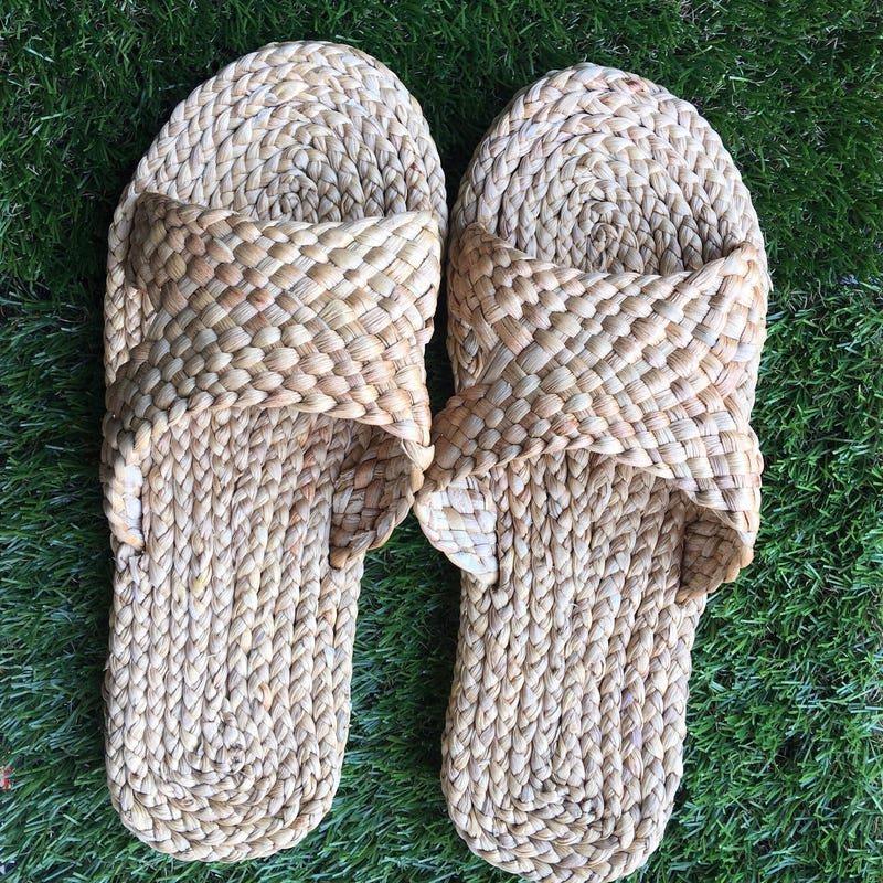 Woven Straw Shoes - Etsy
