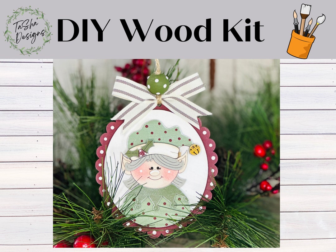 DIY Elf Christmas Ornament, DIY Christmas Ornament, DIY Kid Craft, Wood ...