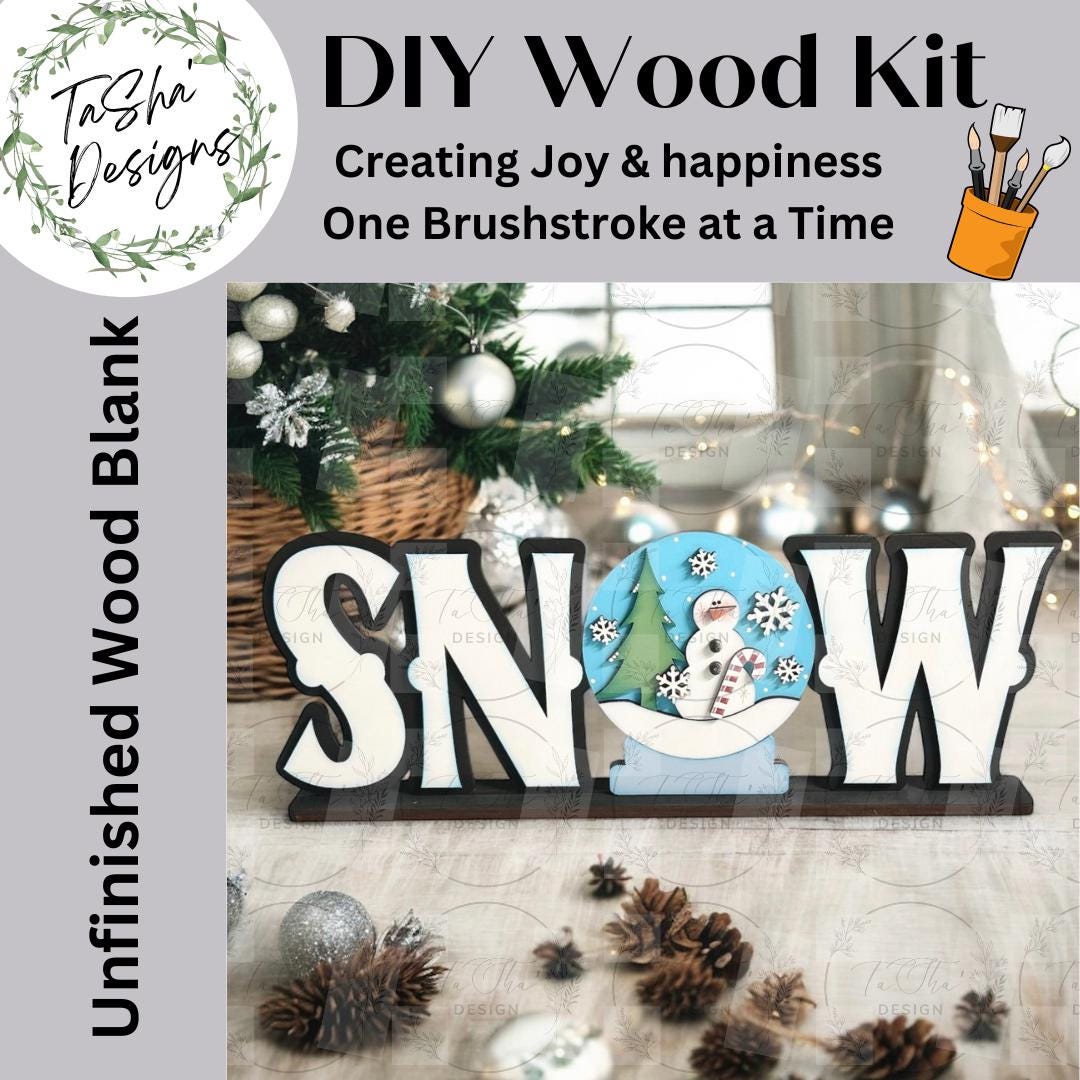 DIY | Snow Word Art Shelf Sitter | Winter Decor | Christmas Decor ...