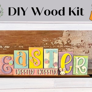 Easter Hippity Hoppity DIY Word Sign, Bunny Word Sign, DIY Easter Word ...