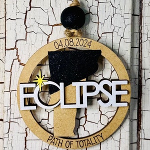 2024 Solar Eclipse Ornament, Path of Totality State Ornament, Eclipse ...
