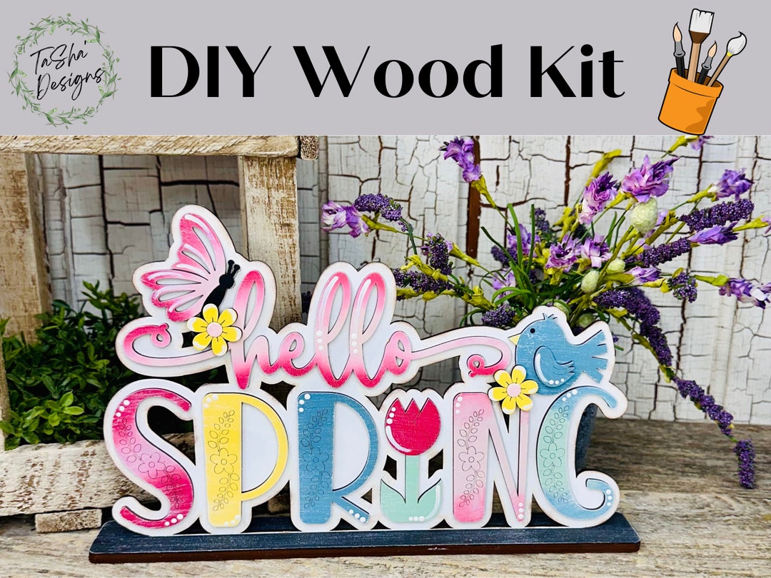 DIY Hello Spring Standing Shelf Sitter, Spring Decor, Home Decor ...