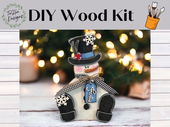 Snowman Decor DIY Shelf Sitter DIY Christmas Snowman Craft DIY Craft Kits Wood Kit Craft Kit Craft Kits for Adults Christmas Decor Etsy