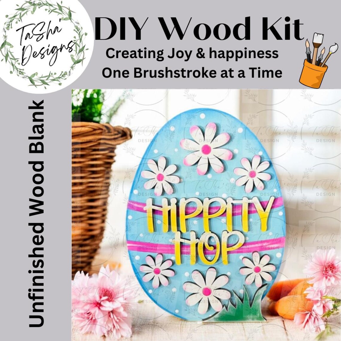Hippity Hop Egg Shelf Sitter, Easter Center Piece, DIY Easter Craft Kit ...