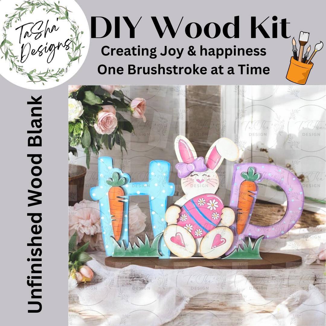 Easter Bunny Hop DIY Shelf Sitter, Easter Center Piece, DIY Bunny Craft ...