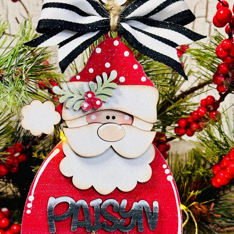 Santa Ornaments - Etsy