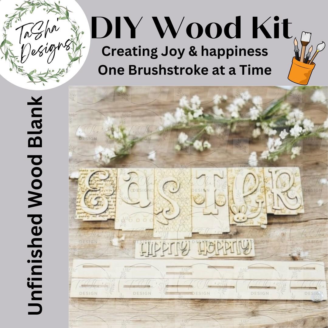 Easter Hippity Hoppity DIY Word Sign, Bunny Word Sign, DIY Easter Word ...