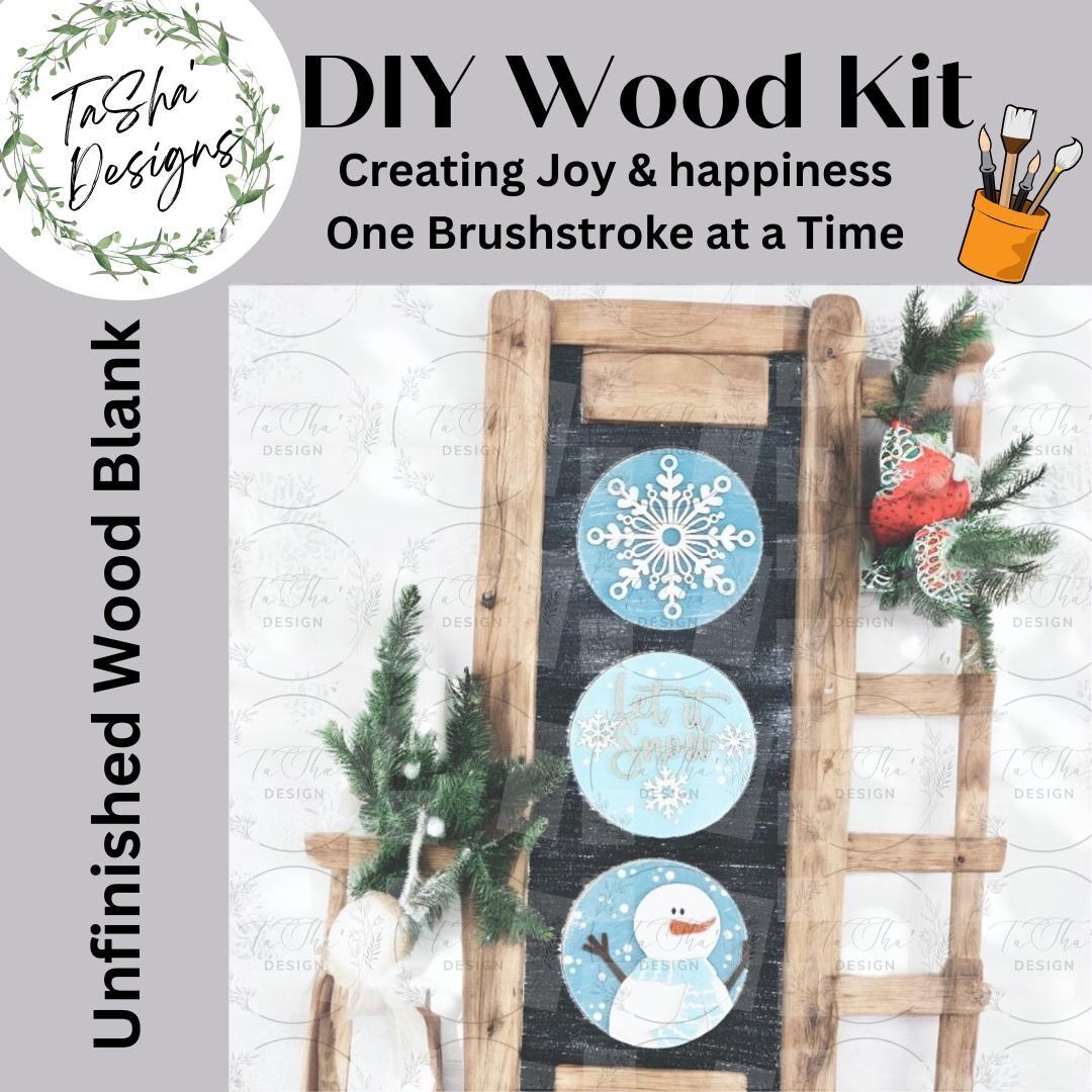 Ladder Decor, Snowman Decor, DIY Wood Crafts, DIY Christmas, Wood Kit ...