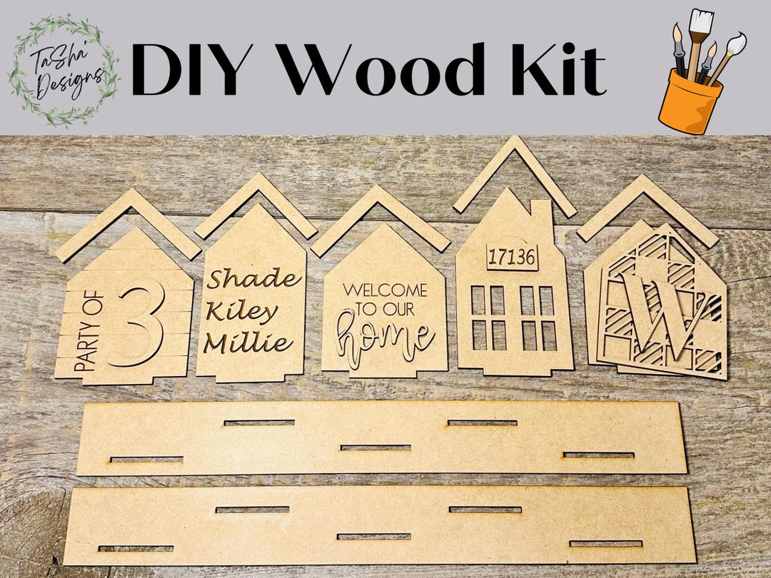 DIY Sign, Personalized Family Sign, Custom Standing House, DIY House ...