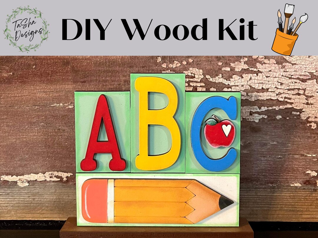 DIY Mini School Word Blocks, DIY Teacher Decor, DIY School Kit, Craft ...