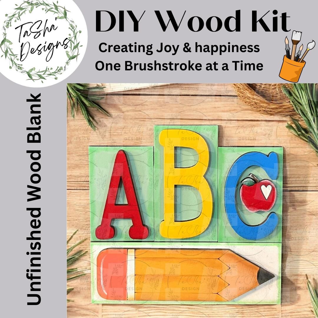 DIY Mini School Word Blocks, DIY Teacher Decor, DIY School Kit, Craft ...