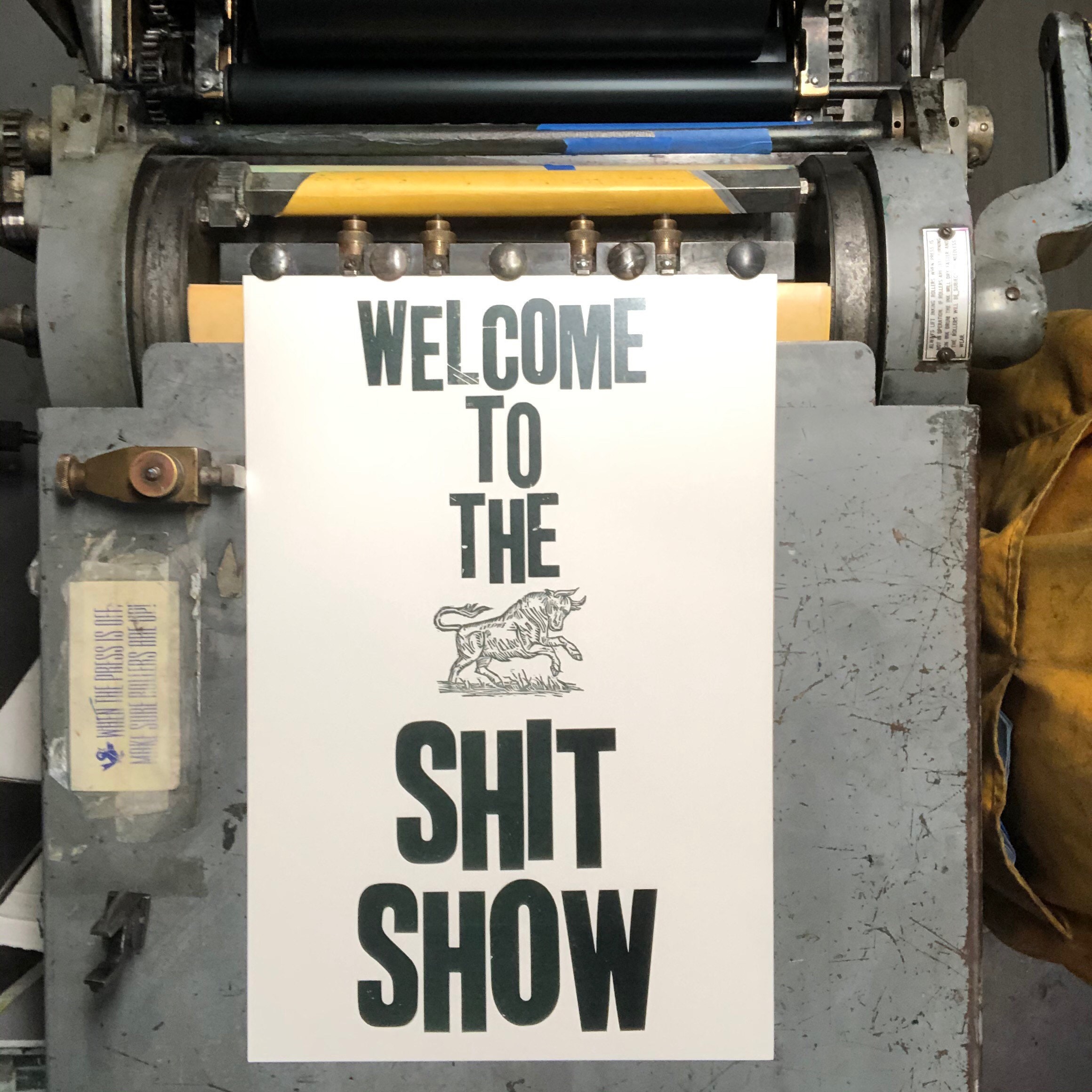 Welcome to the Shit Show Poster. Letterpress Printed. Wood - Etsy