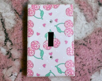 Cherry Light Switch Cover, Toggle Switch Cover, Midcentury, Rockabilly ...