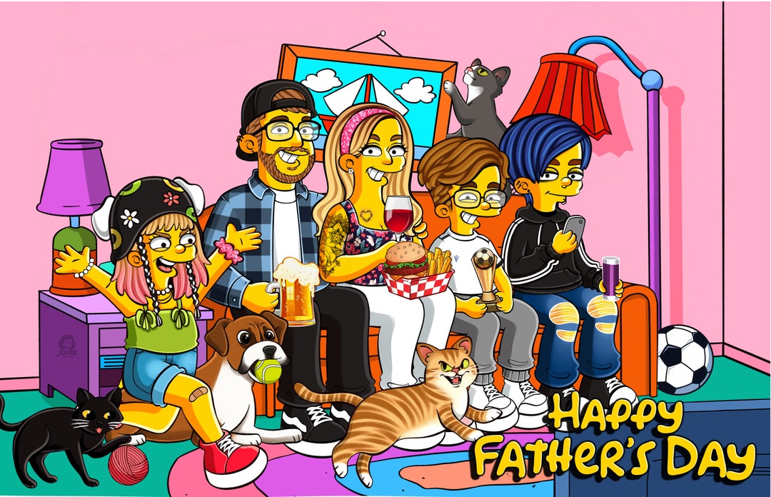 Personalized Simpsons Family Portrait, Custom Gift for Fathers Day ...