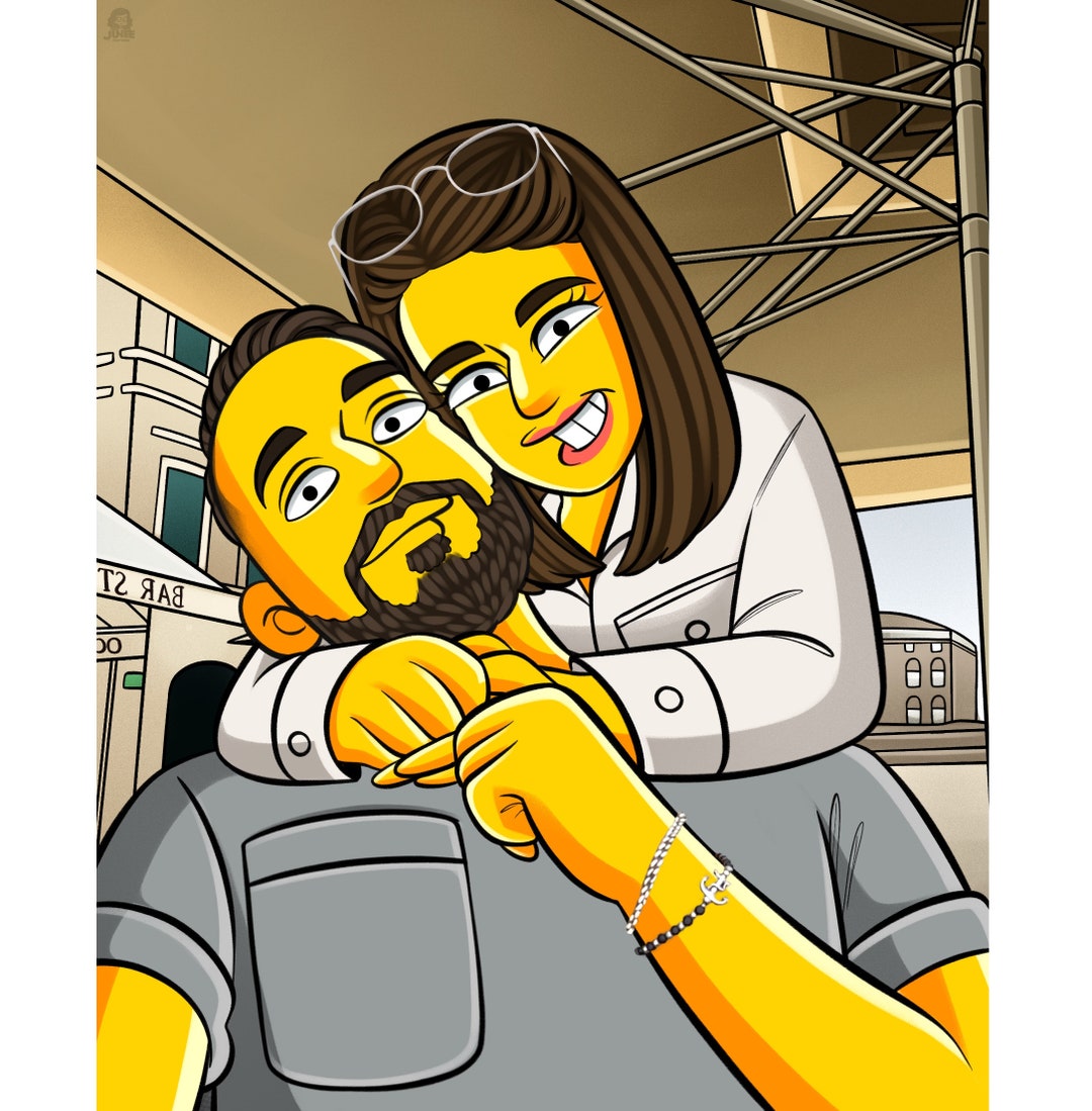 Personalized Simpsons Portrait, Custom Family Portrait, Custom Couple ...