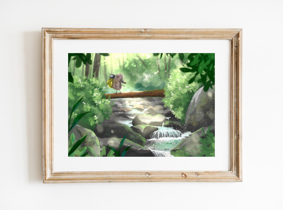 Hike Over the Stream Art Print - Etsy