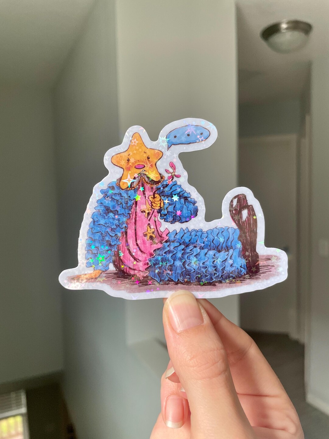 Cosmic Star Clown Glitter Sticker: Waterproof Vinyl (4x3in) - Etsy