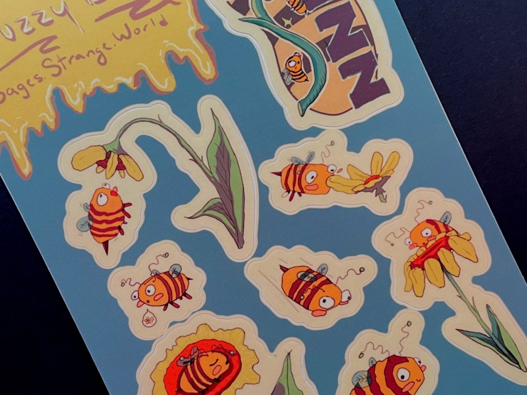 Buzzing Bees 5inx7in Vinyl Sticker Sheet - Etsy