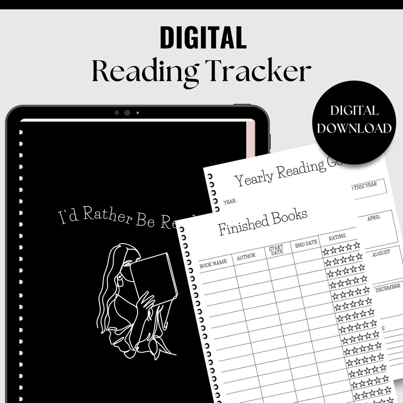 Reading Tracker, Digital Reading Journal, Reading Journal, Reading ...