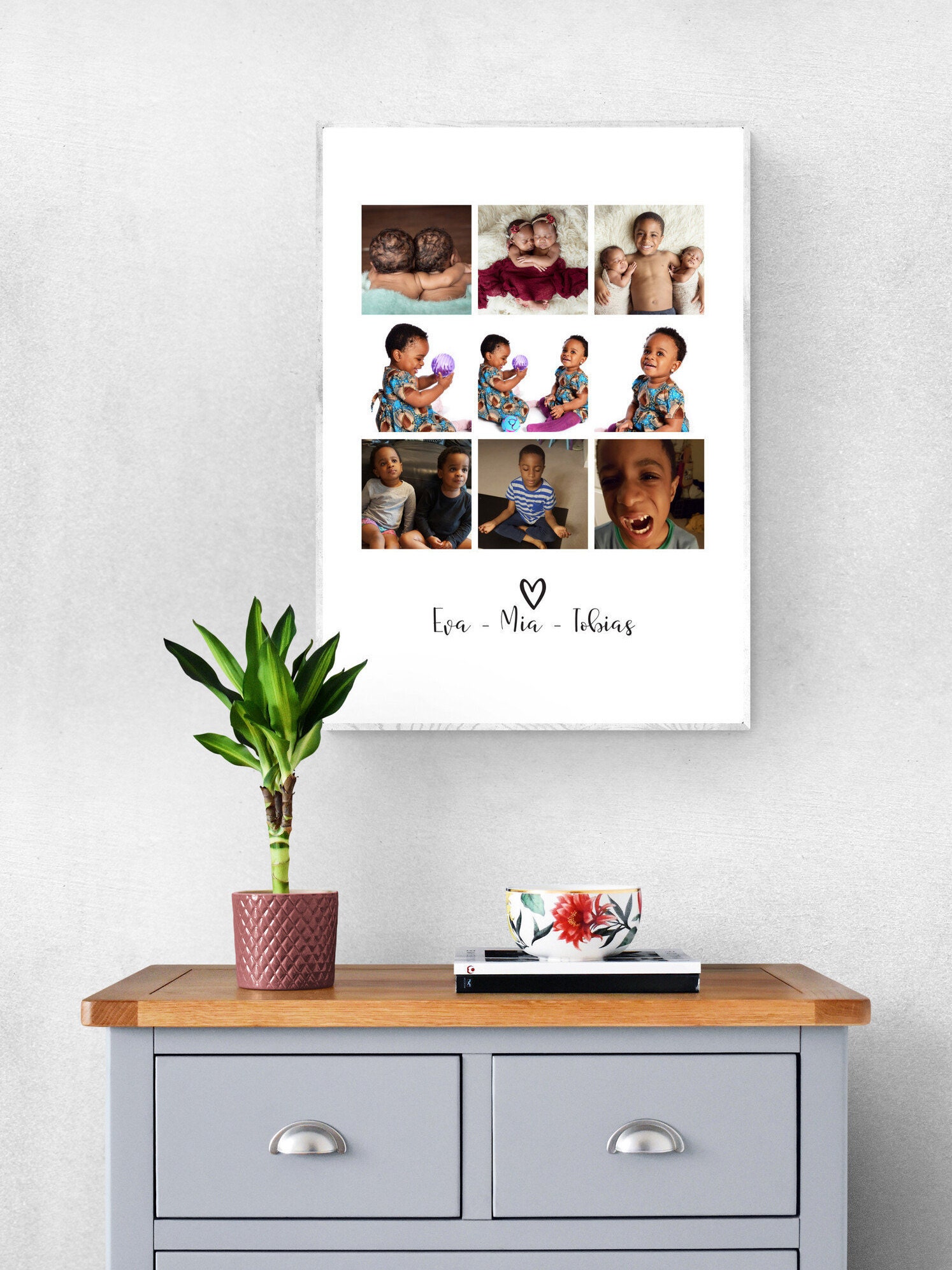 Nine Squares Personalized Photo Collage With a Personalized - Etsy