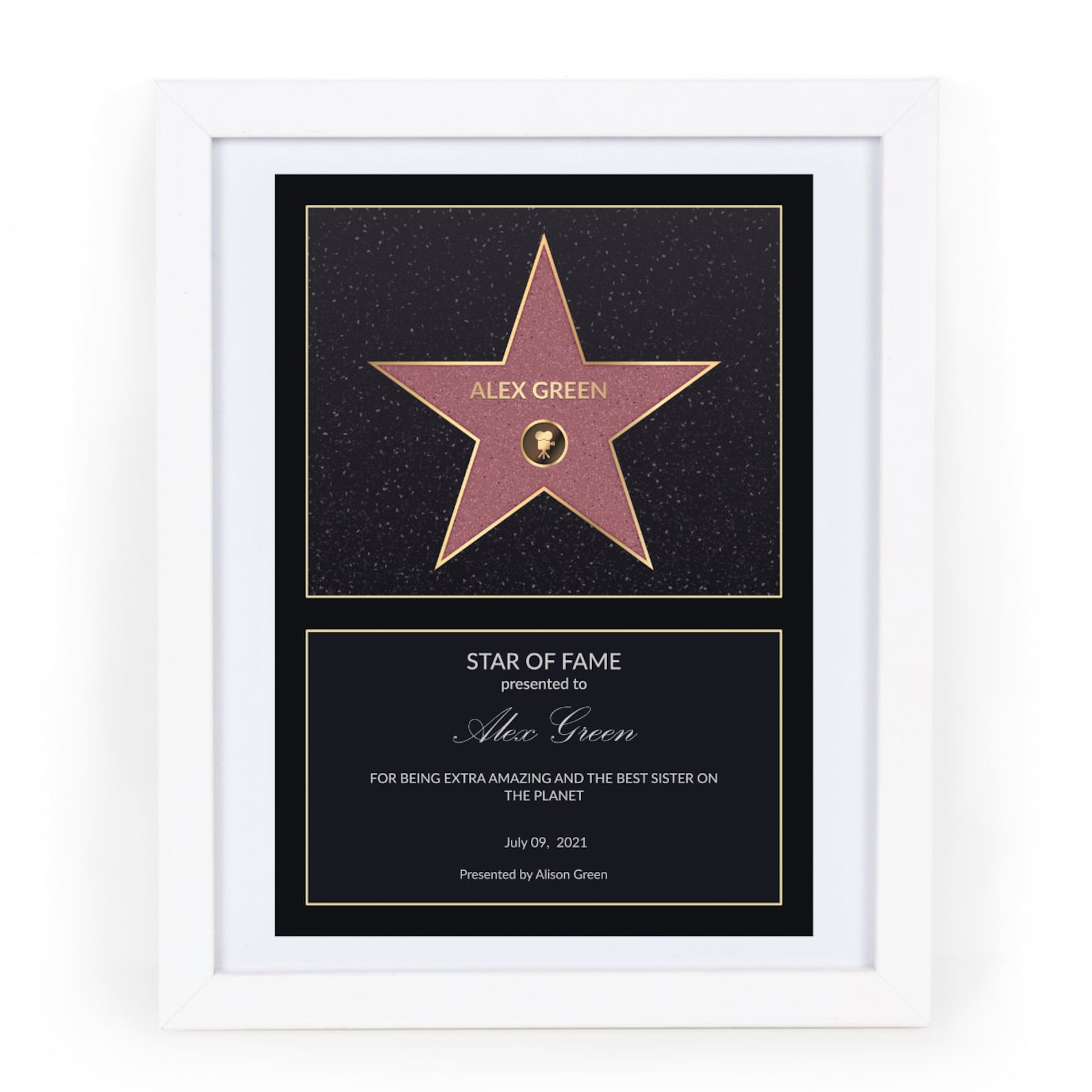 Personalized Hollywood Star of Fame Art, Custom Name Print - Etsy