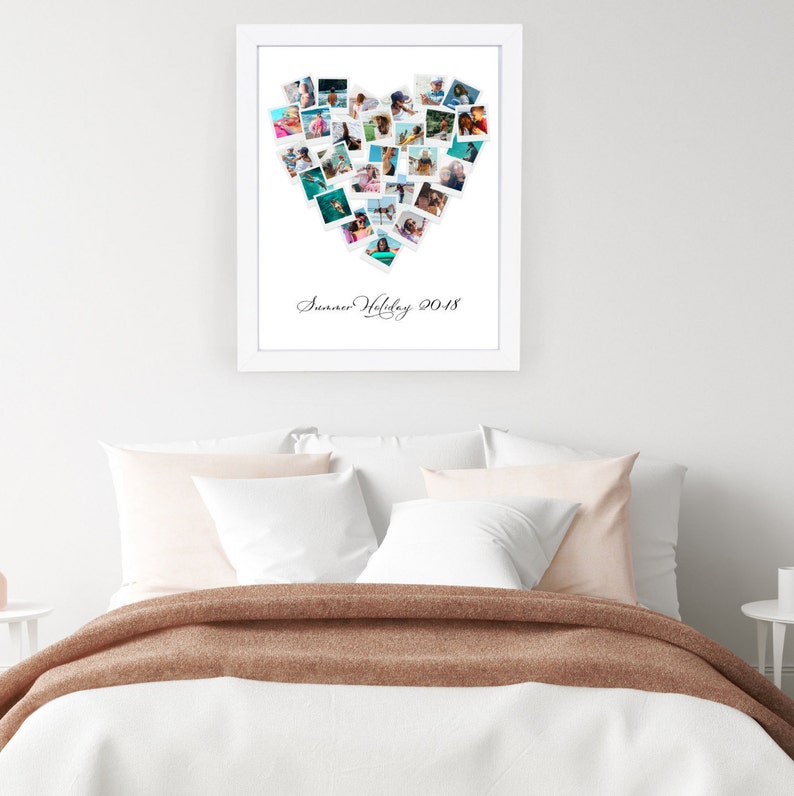 Heart Shaped Photo Collage With a Personalized Message - Etsy UK