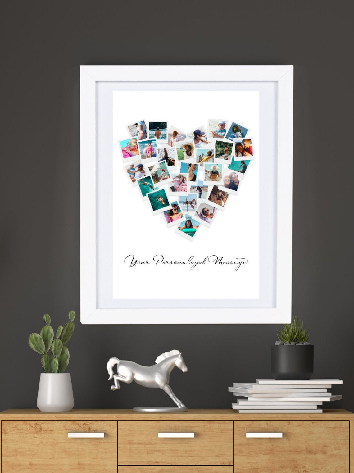 Heart Shaped Photo Collage With a Personalized Message | Etsy