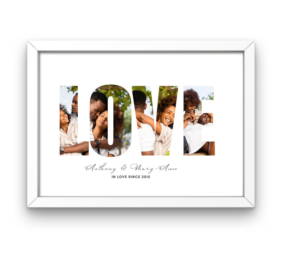 LOVE Personalized Collage Print, Couples Personalized Collage Print ...