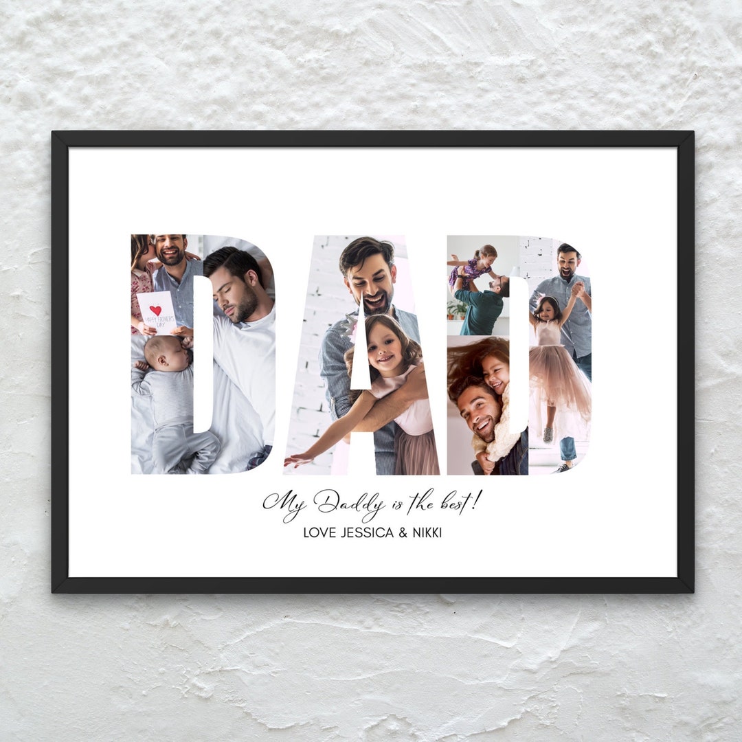 Personalized Picture Collage for Dad, Father Personalized Photo Collage ...