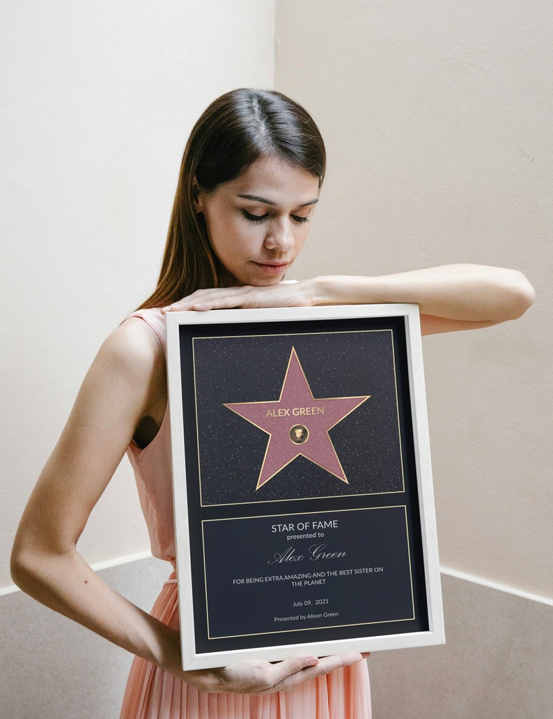 Personalized Hollywood Star of Fame Art, Custom Name Print - Etsy New ...