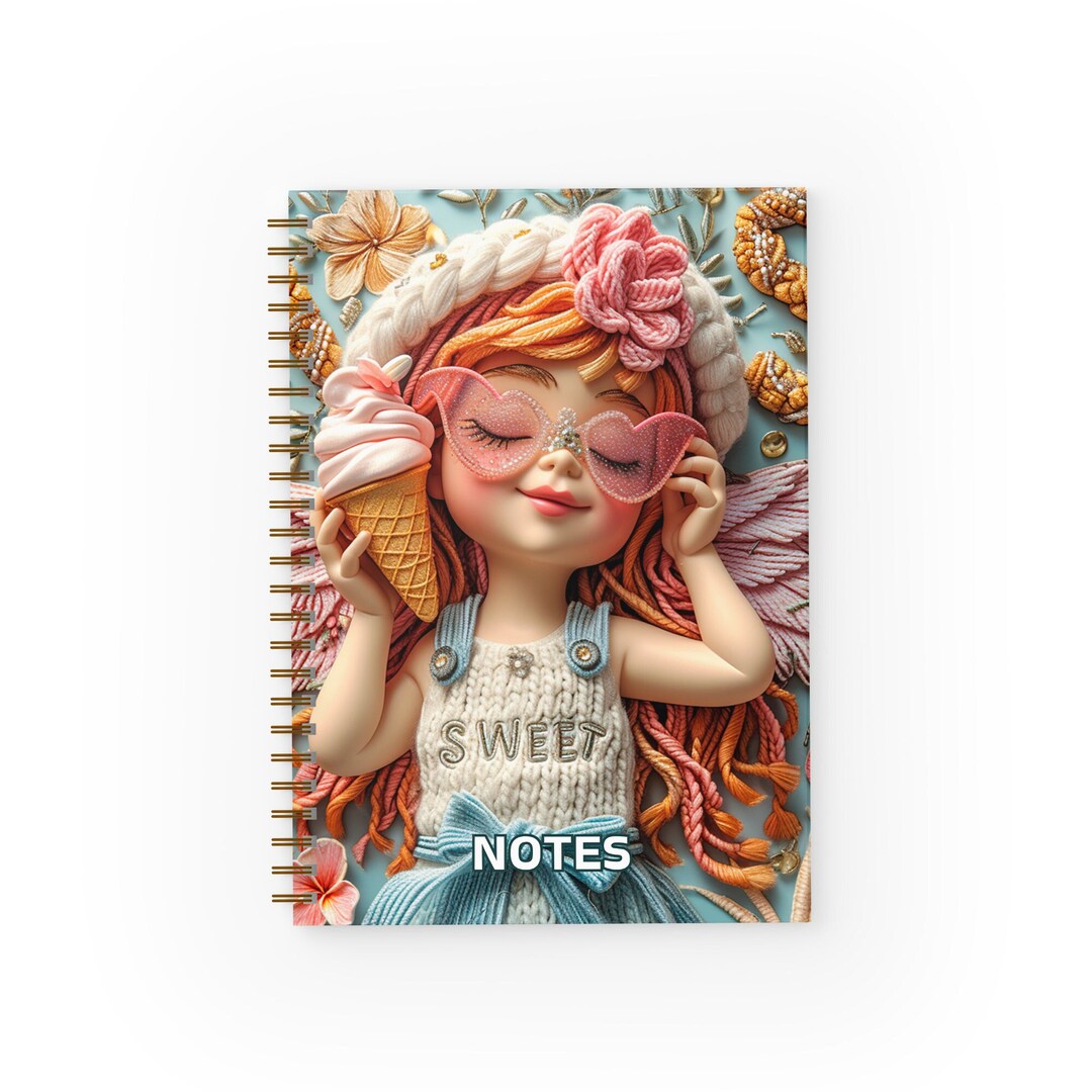 3D Effect Sweet Girlie Notebook, A5 Wirobound Notebook, Notebook ...