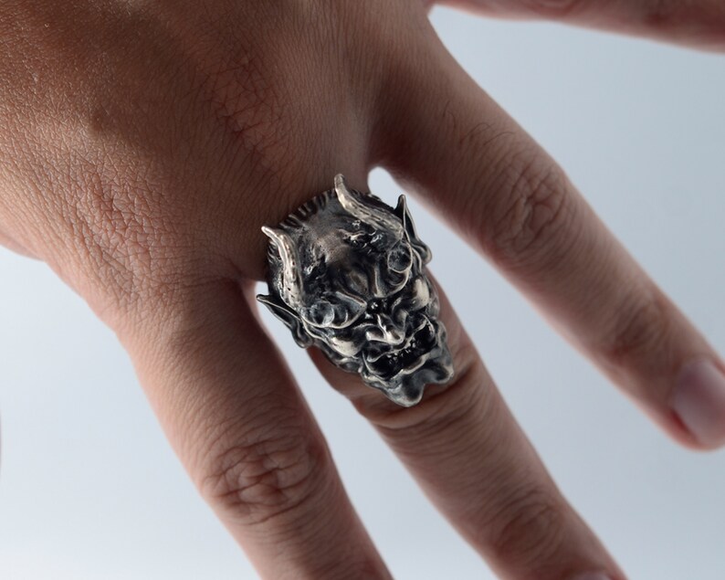 HANNYA SILVER RING Japanese Demon Ring Demon Ring Hannya - Etsy
