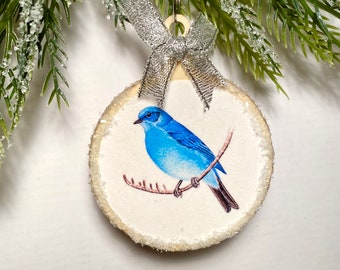 Bluebird Handmade Sculpted Ornament Bird Decoration - Etsy