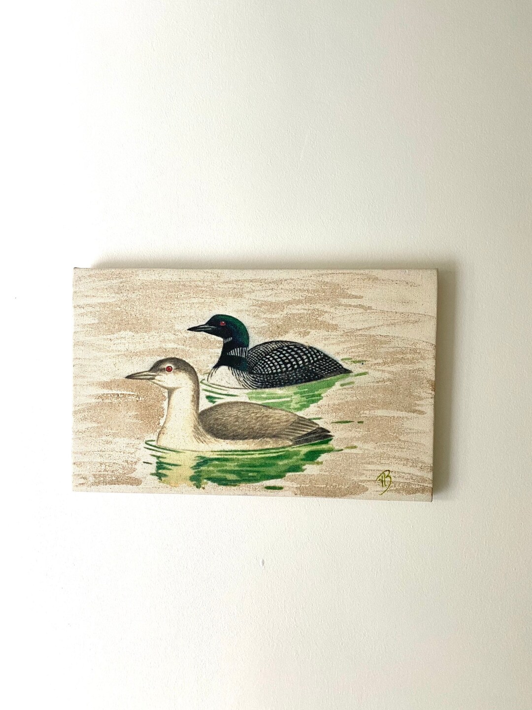 Canvas of Common Loons - Etsy