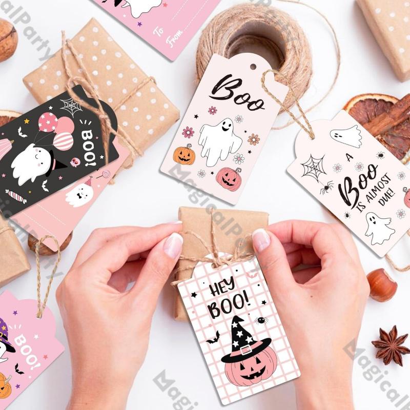 1 Set of 100pcs Happy Boom Day Gift Tag Halloween Ghost Tag Haunted ...