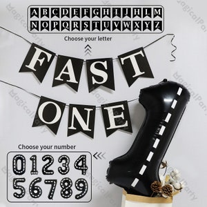 Fast One Flag Banner Vintage Race Car Birhday Banner Party Hanging Falg ...
