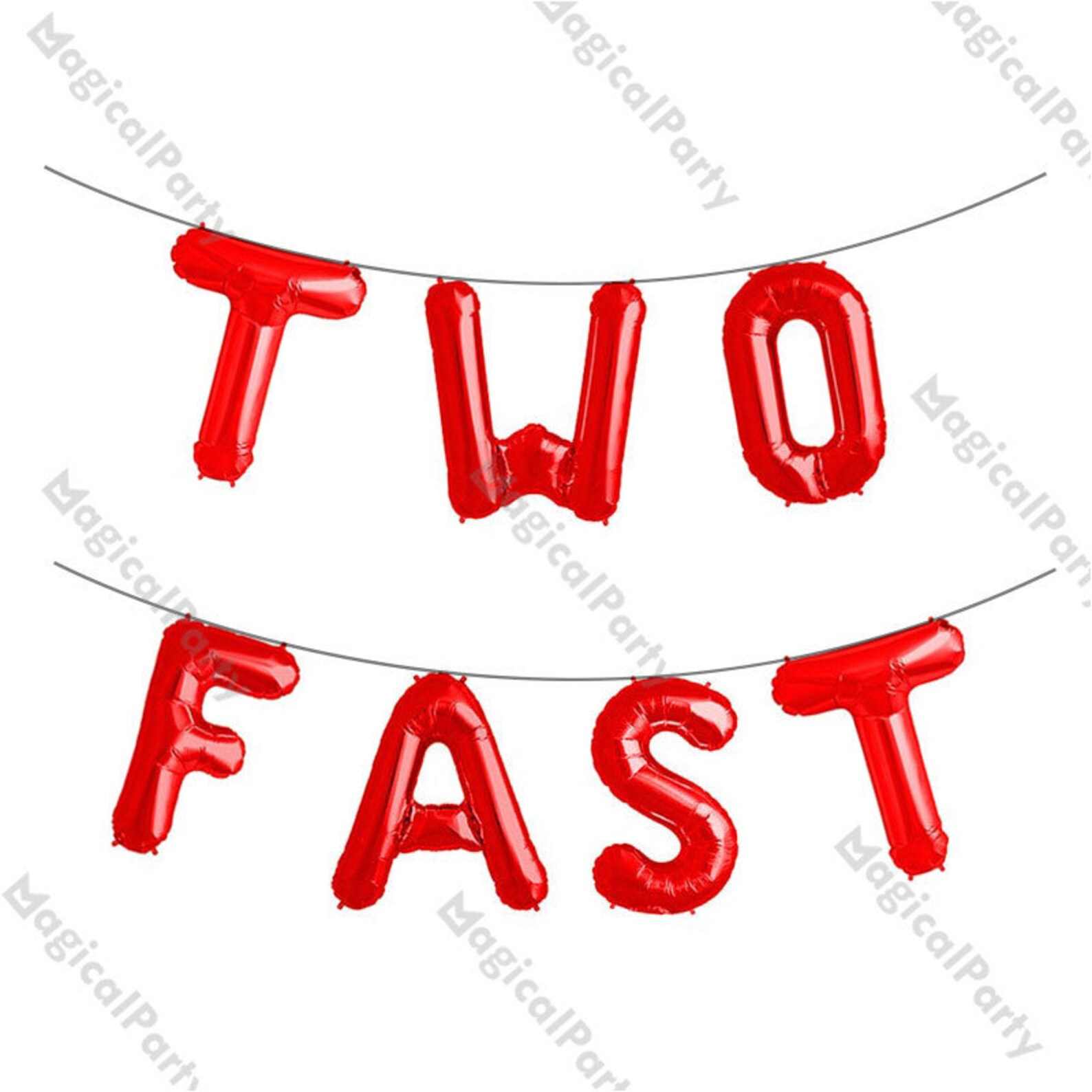 TWO FAST Letter Balloons Race Car Themed Birthday Party Banner - Etsy