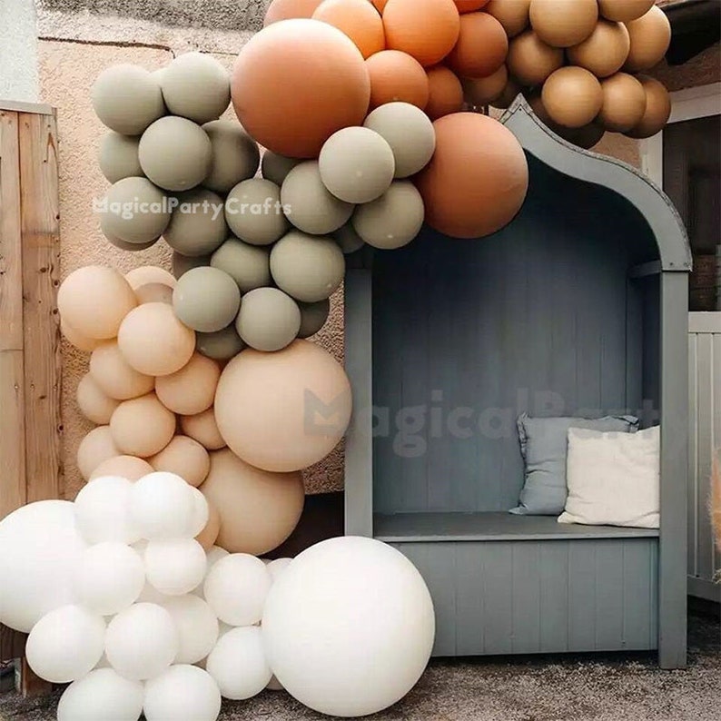 90pcs Retro Coffee Balloon Garland Kit Double Stuffed Tan - Etsy
